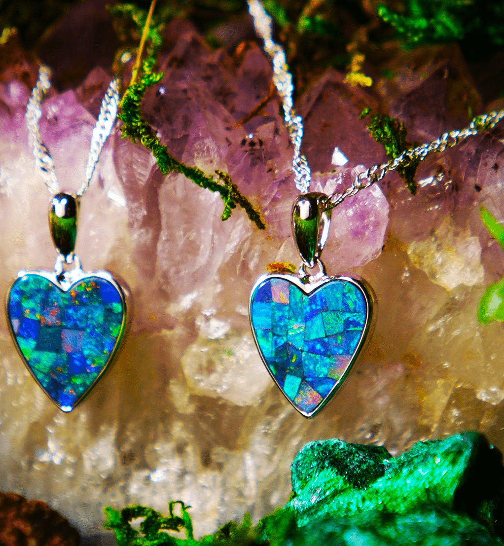 Opal Jewellery Collections - Opal hearts - Australian Opal Direct